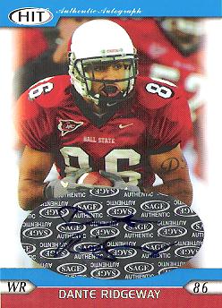Dante Ridgeway Football Cards - Football Singles and Rookie Trading Cards
